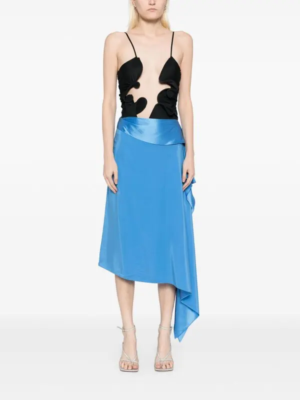 Christopher Esber Crosscut Silk Midi Skirt