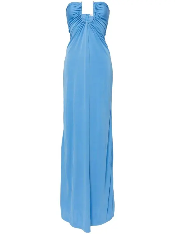 Christopher Esber Arced Palm Strapless Dress - Blue