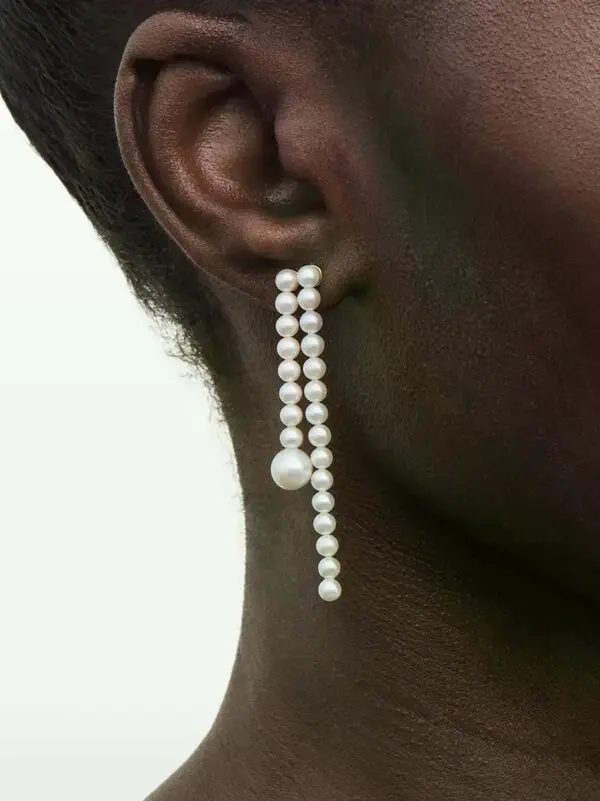 Sophie Bille Brahe La Valse Freshwater Pearl Earrings - Gold