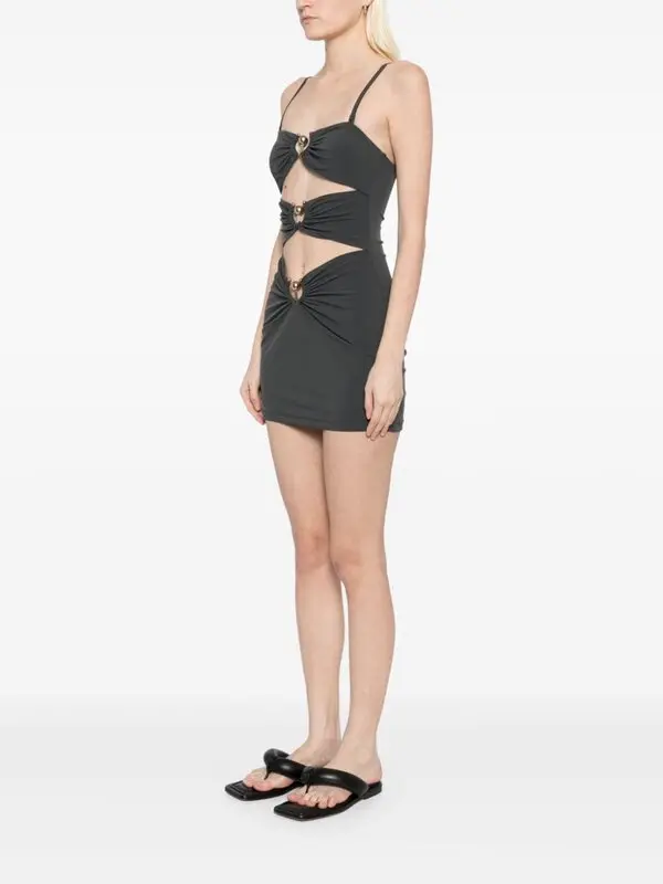 Christopher Esber Pierced Orbit Mini Dress - Grey