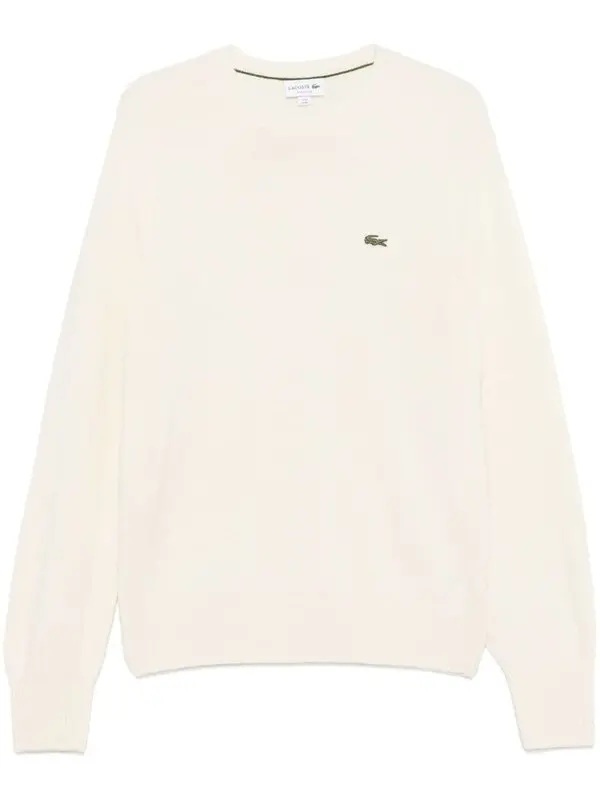 Lacoste Wool Crew-neck Sweater - Neutrals