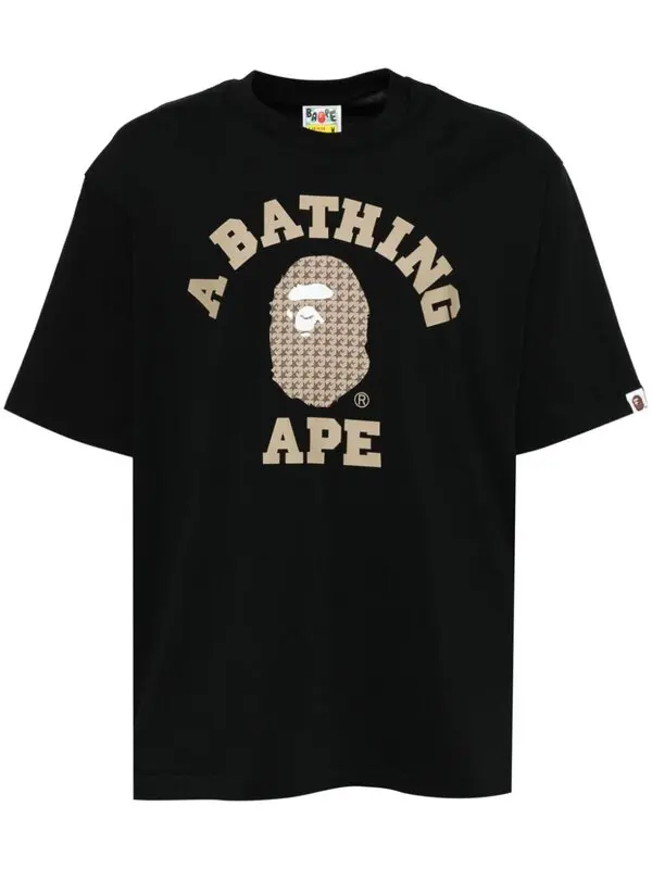 A BATHING APE Sta Houndstooth College Tee