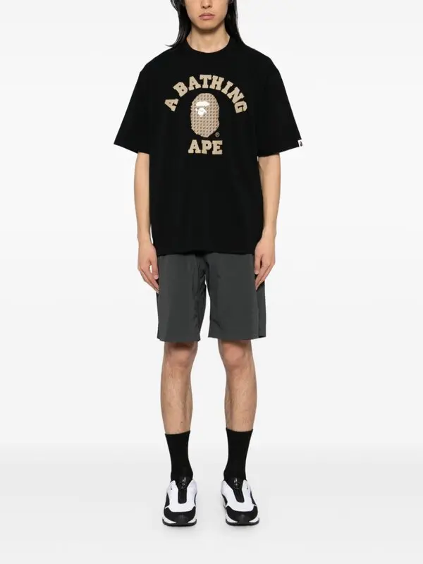 A BATHING APE Sta Houndstooth College Tee