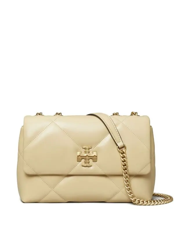 Tory Burch Kira Diamond Quilted Leather Shoulder Bag - Neutrals