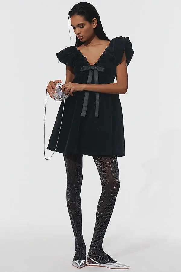 Buy Endless Rose Velvet Bow Mini Dress - Black At 59% Off | Editorialist