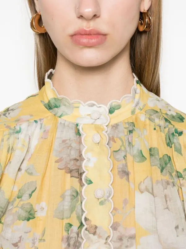 Zimmermann Acacia Scallop Shirt - Yellow