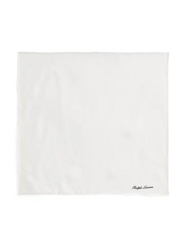 Ralph Lauren Purple Label Silk Pocket Square - White