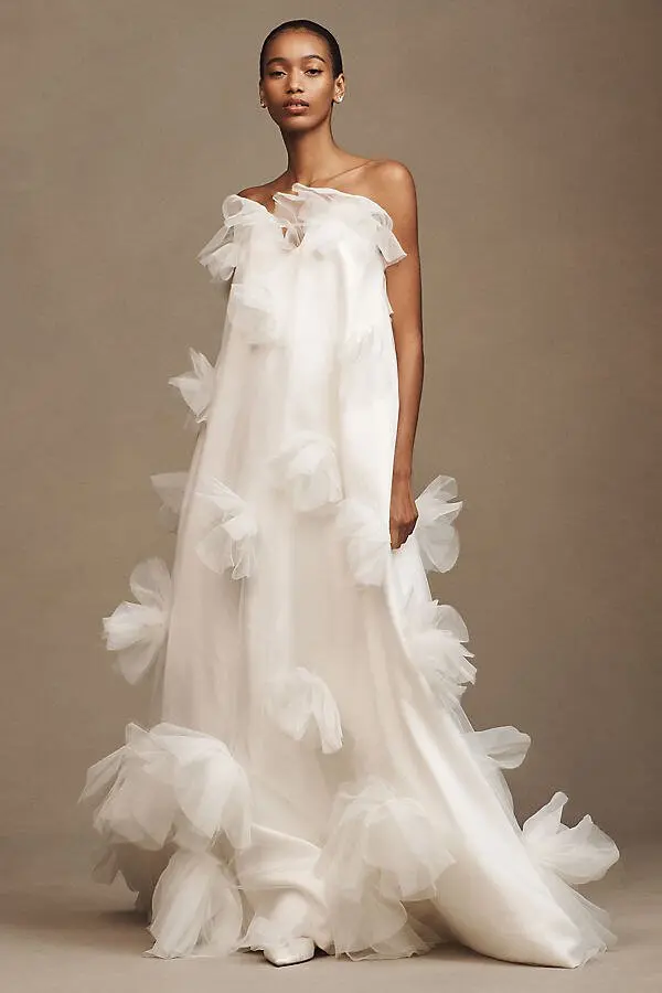 SBastien Luke Tia Sweetheart A-Line Appliqu Wedding Gown In Ivory - 30%  Off | Editorialist