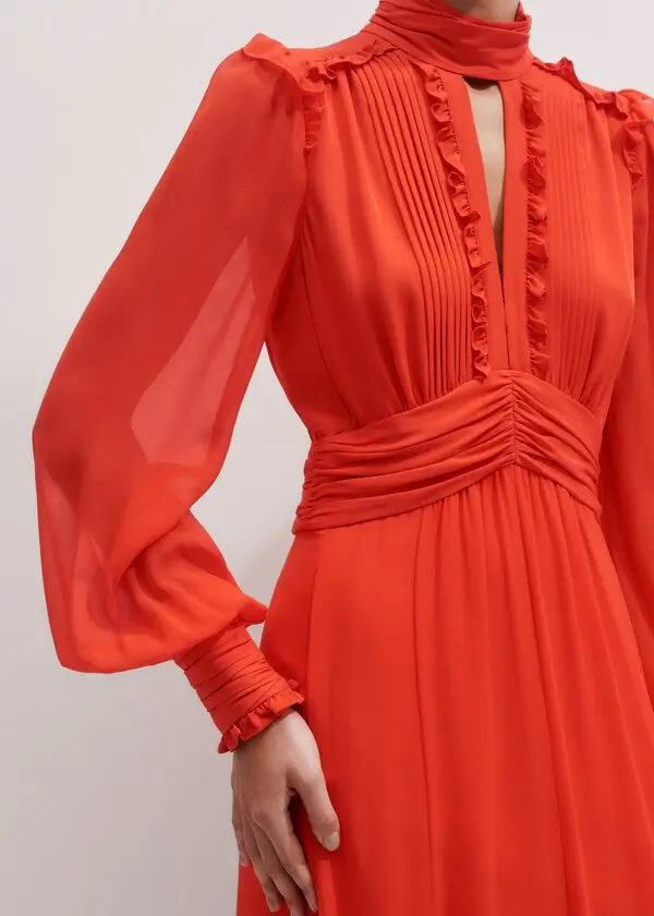 ME+EM Silk Maxi Dress - Orange