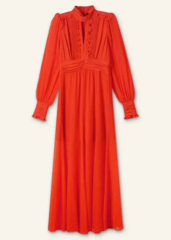 ME+EM Silk Maxi Dress - Orange