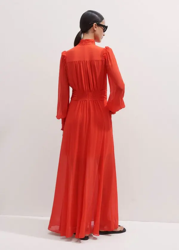 ME+EM Silk Maxi Dress - Orange
