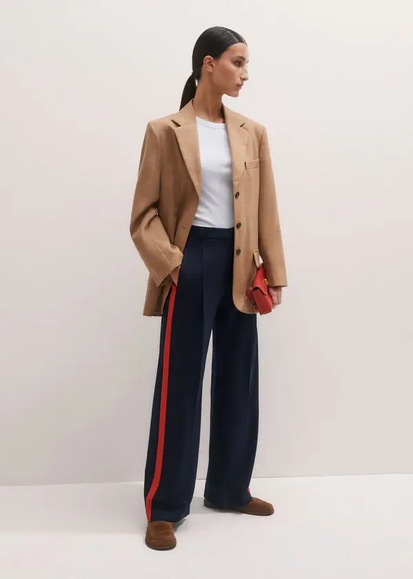 ME+EM Wool-blend Tailored Trouser With Side Stripe