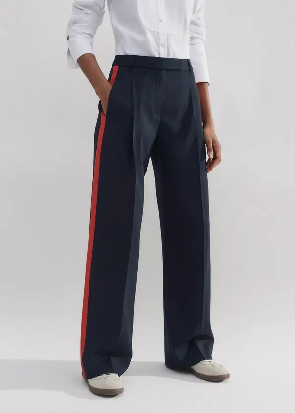ME+EM Wool-blend Tailored Trouser With Side Stripe