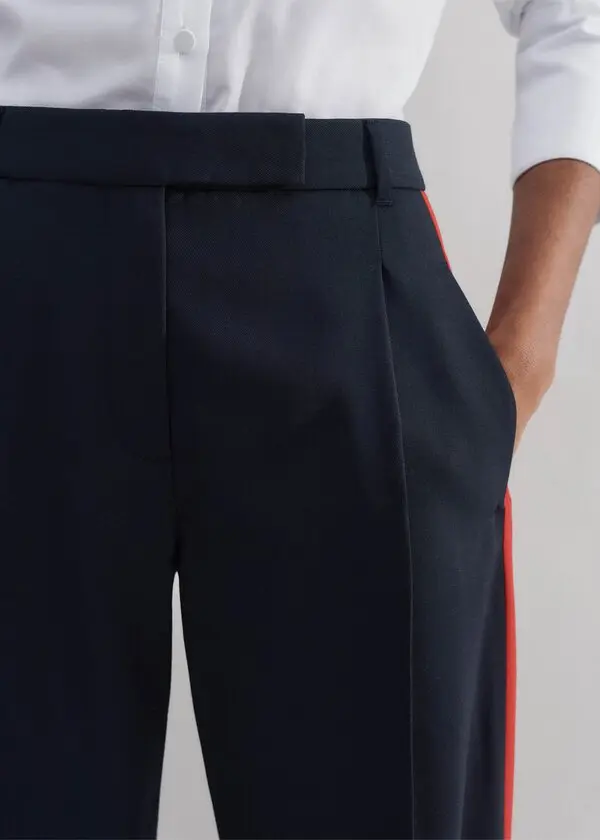 ME+EM Wool-blend Tailored Trouser With Side Stripe