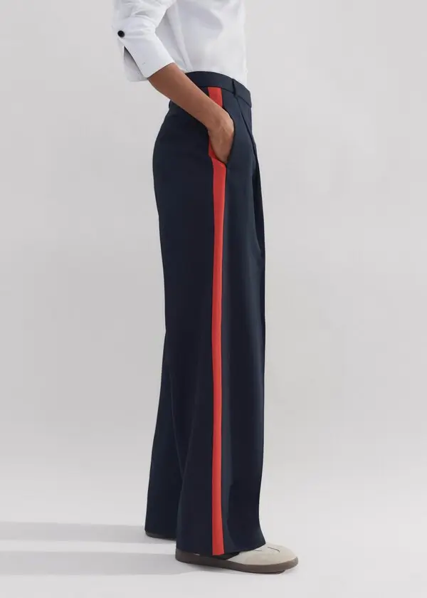 ME+EM Wool-blend Tailored Trouser With Side Stripe