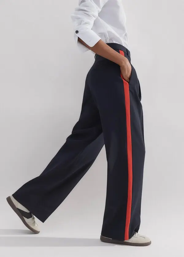 ME+EM Wool-blend Tailored Trouser With Side Stripe