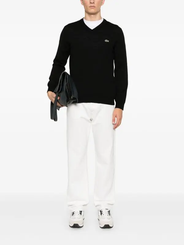 Lacoste V-neck Sweater - Black