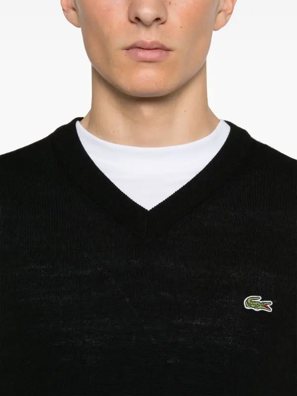 Lacoste V-neck Sweater - Black