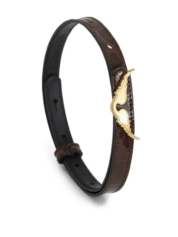 Zadig&Voltaire Rock Croco Leather Bracelet - Brown