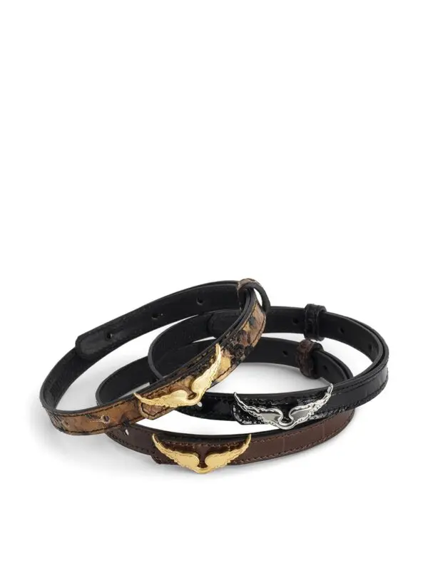 Zadig&Voltaire Rock Croco Leather Bracelet - Brown