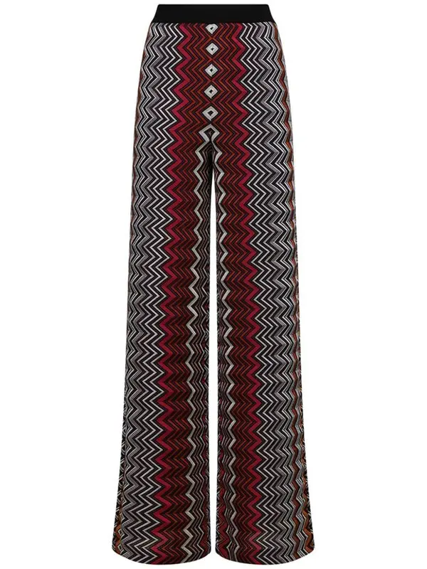 Missoni Zigzag Wide-leg Trousers - Red
