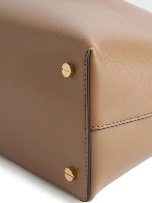 TOTEME T-lock Leather Top Handle Bag - Brown