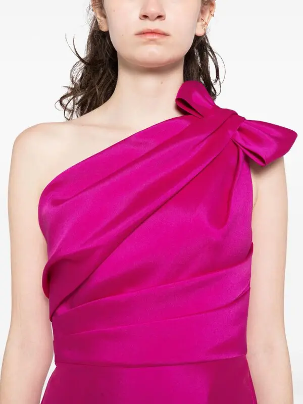 Amsale Mikado One-shoulder Gown - Purple