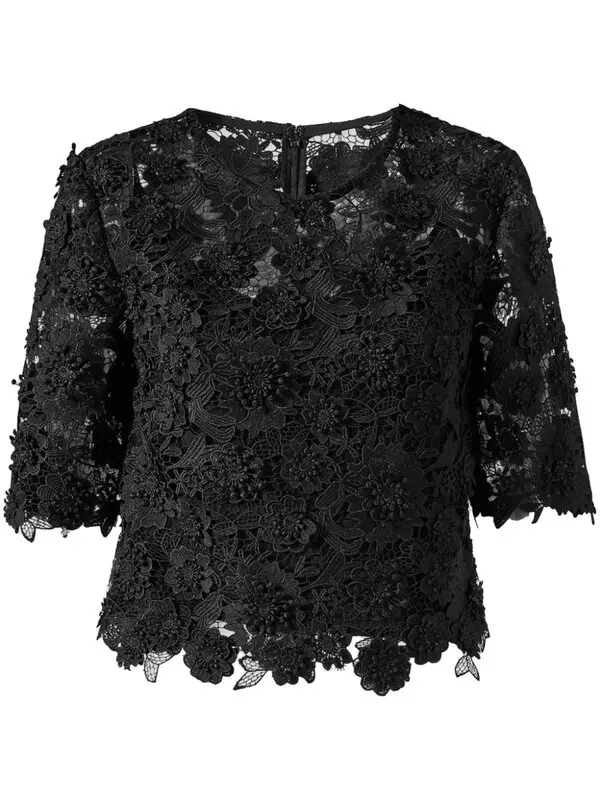 Carolina Herrera Floral Lace Top
