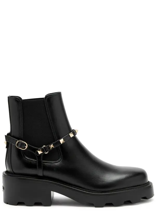 Valentino Garavani Rockstud Leather Ankle Boots