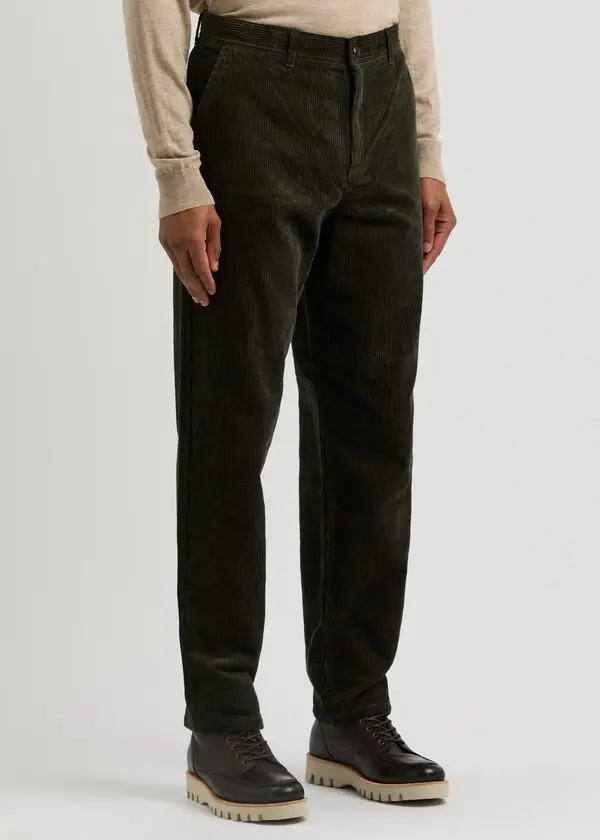 LES DEUX Kody Straight-leg Corduroy Trousers - Dark Green
