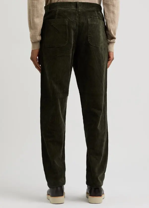 LES DEUX Kody Straight-leg Corduroy Trousers - Dark Green
