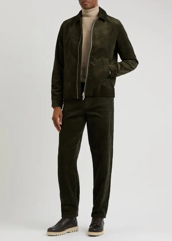 LES DEUX Kody Straight-leg Corduroy Trousers - Dark Green