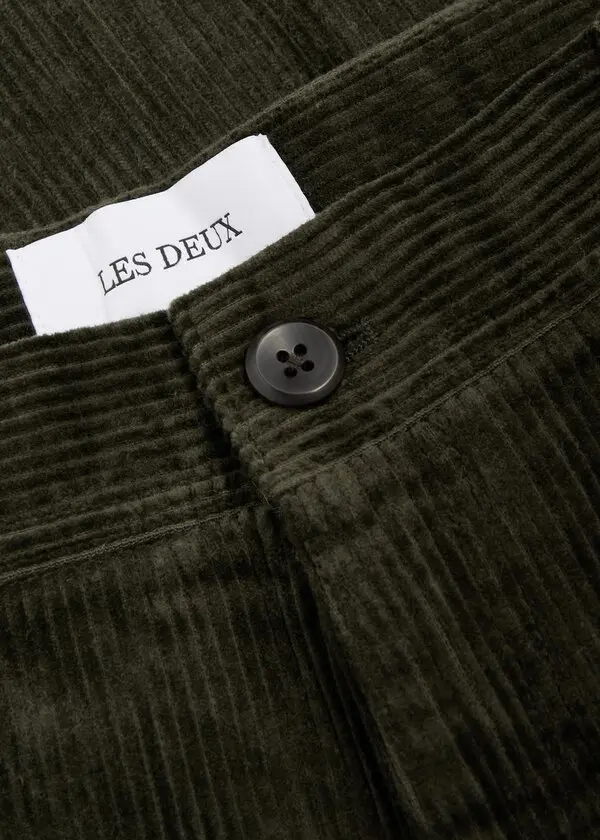 LES DEUX Kody Straight-leg Corduroy Trousers - Dark Green