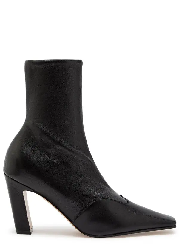 Khaite Nevada 85 Leather Ankle Boots - Black