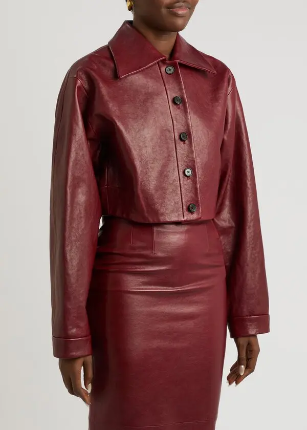 Khaite Sue Cropped Leather Jacket