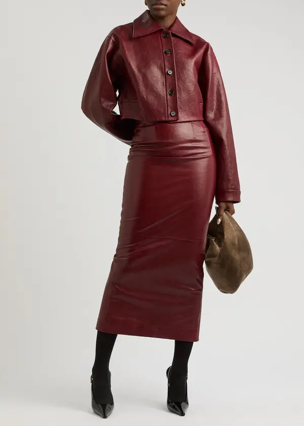 Khaite Sue Cropped Leather Jacket