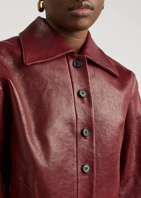 Khaite Sue Cropped Leather Jacket
