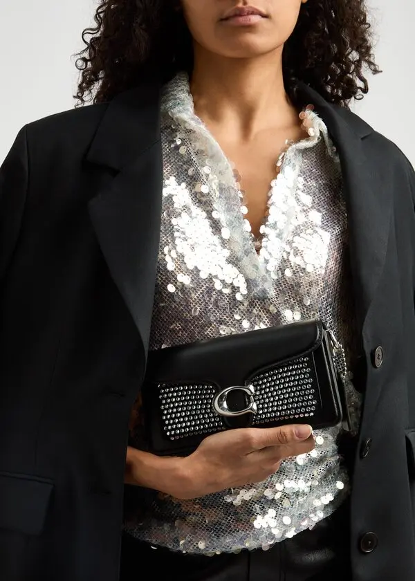 COACH Tabby 20 Crystal-embellished Leather Bag