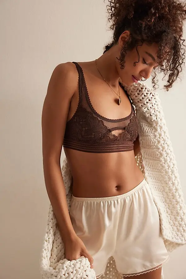 Free People Moonlit Meadow Bralette - Double Espresso