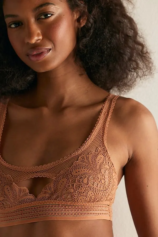 Free People Moonlit Meadow Lace Bralette - Honey Blossom