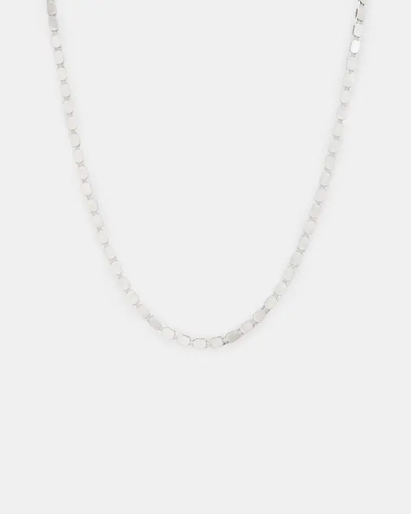 ALLSAINTS Axel Hexagon Chain Necklace - Silver