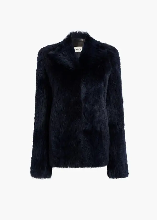 Khaite Saraphina Shearling Jacket - Dark Navy