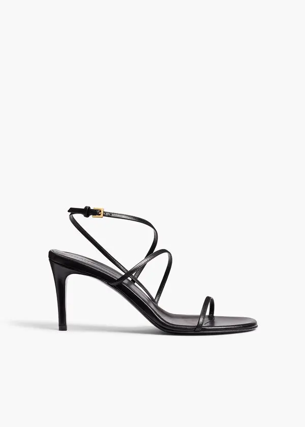 Khaite - Loop Sandal In Natural Python-Embossed Leather