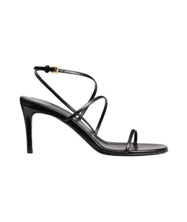 Khaite Loop Sandal In Leather - Black