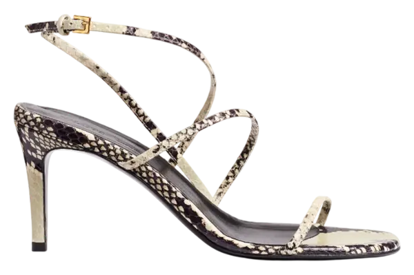 Khaite - Loop Sandal In Natural Python-Embossed Leather