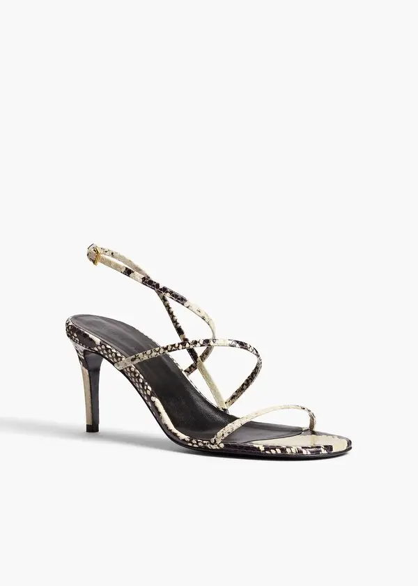 Khaite - Loop Sandal In Natural Python-Embossed Leather