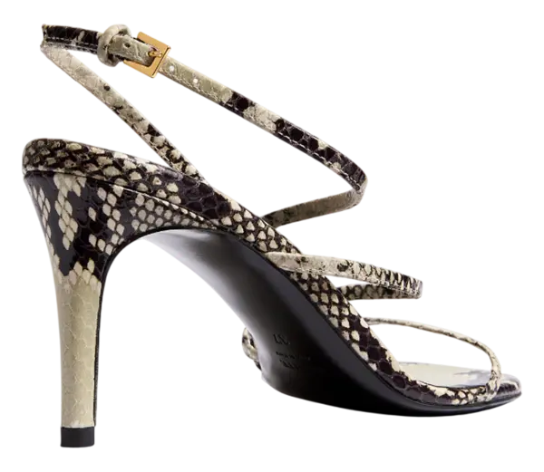 Khaite - Loop Sandal In Natural Python-Embossed Leather