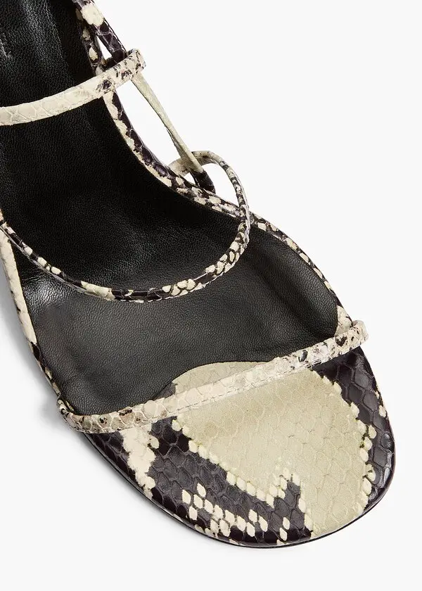 Khaite - Loop Sandal In Natural Python-Embossed Leather