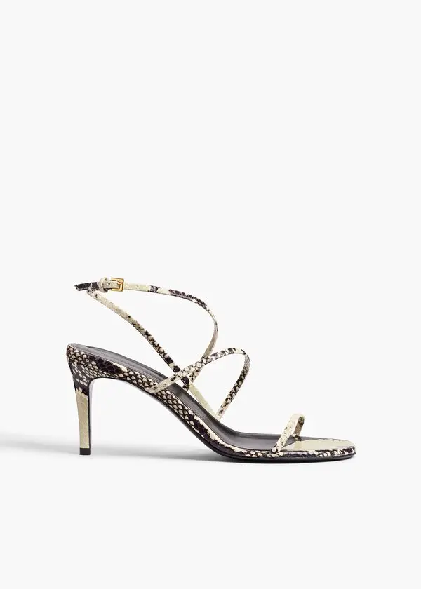 Khaite - Loop Sandal In Natural Python-Embossed Leather