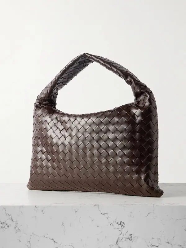 Bottega Veneta Hop Small Intrecciato Leather Tote - Brown